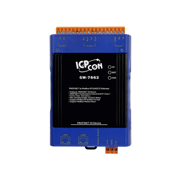 Gateway PROFINET Modbus RTU/ASCII GW-7662
